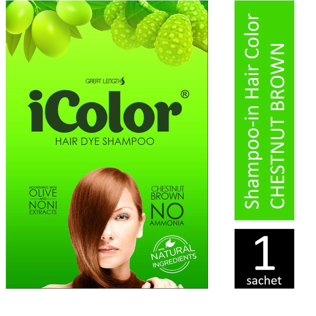 Icolor Hair Dye Shampoo Chestnut Brown | Lazada PH