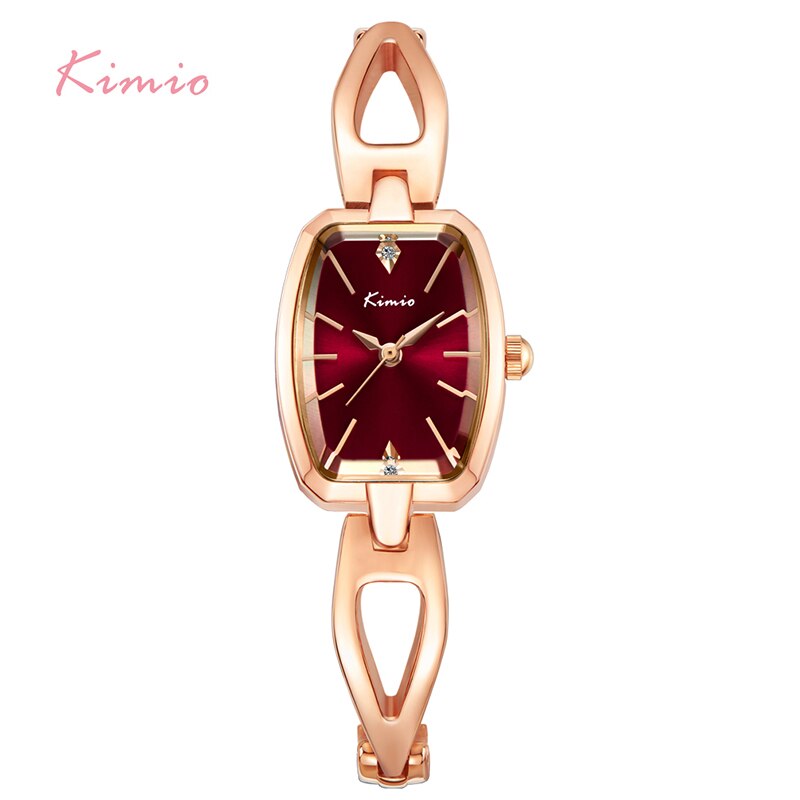 KIMIO Luxury Women Bracelet Watches Stainless Steel Hollow Rose Gold ...