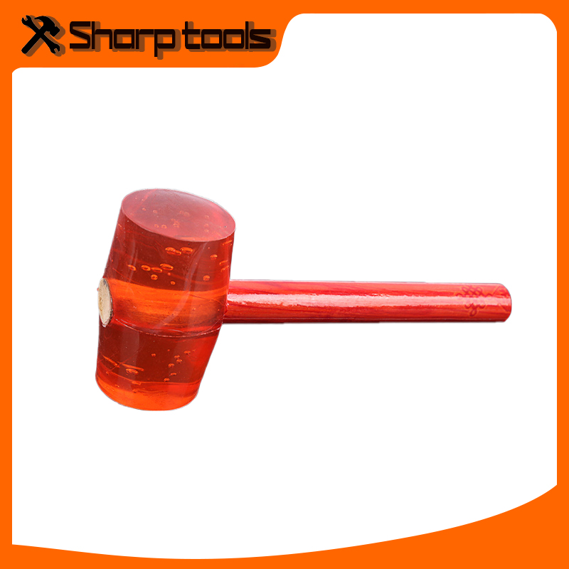 Wooden handle rubber hammer Transparent leather hammer shockproof ...