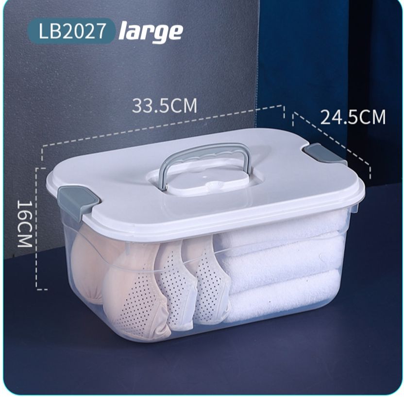 Multipurpose Plastic Storage Container Box with Handle and Latch Lock ...