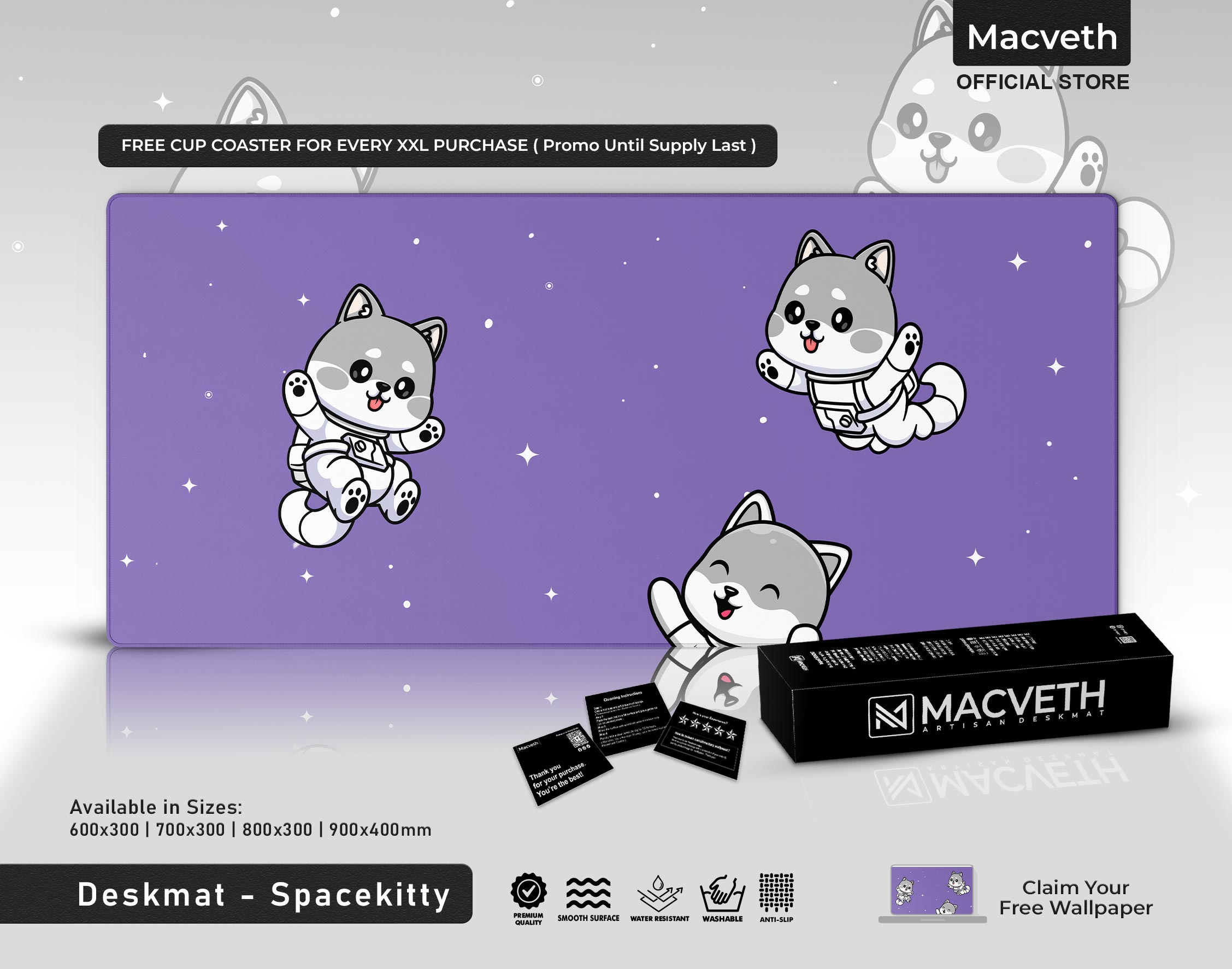 Macveth Artisan Deskmat | Spacekitty | Large Gaming Mousepad | Extended Mousepad | Deskpad ...