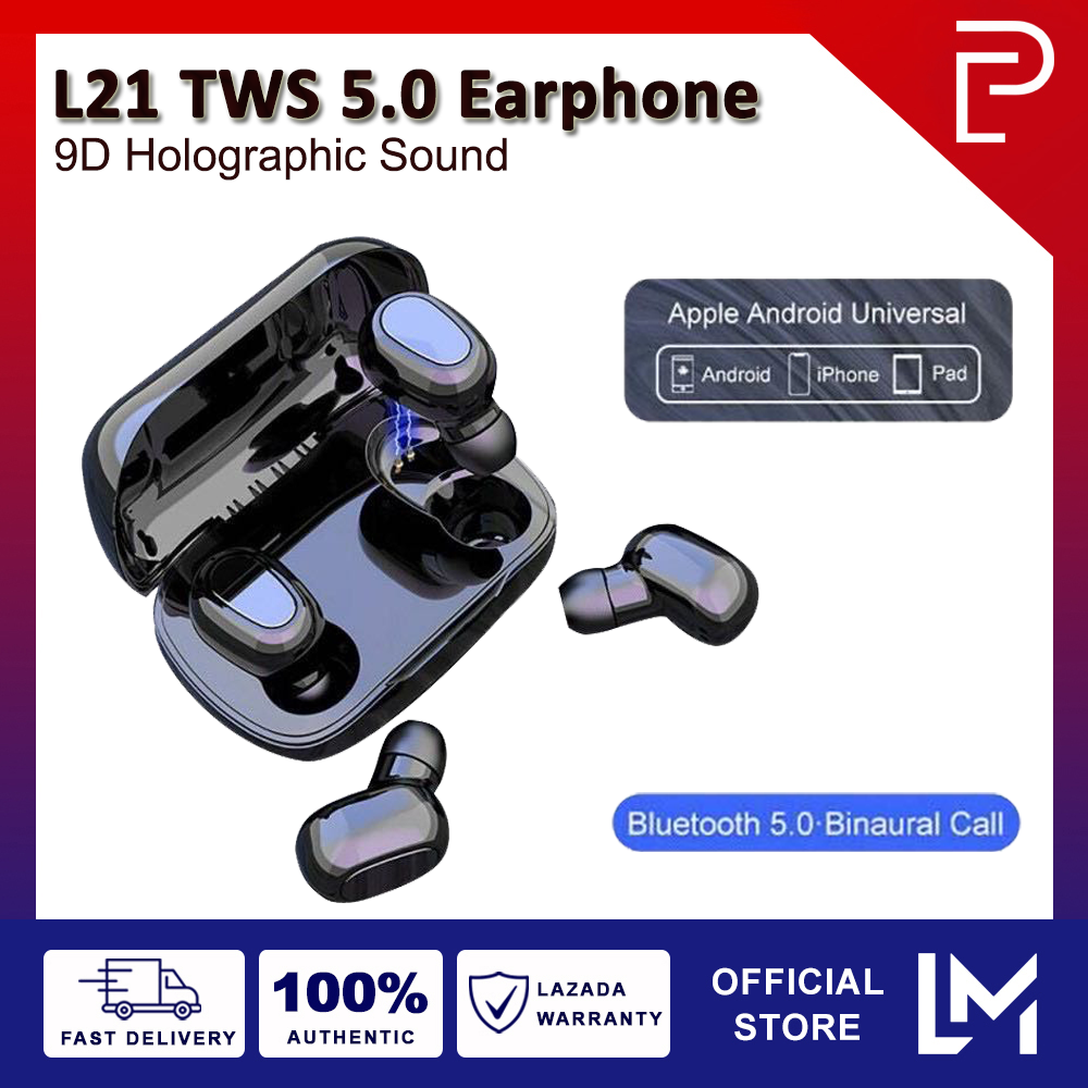 Popcorn L21 LED TWS Bluetooth 5.0 Earphones Wireless Earphone HIFI Sounds Handsfree Earbuds ...
