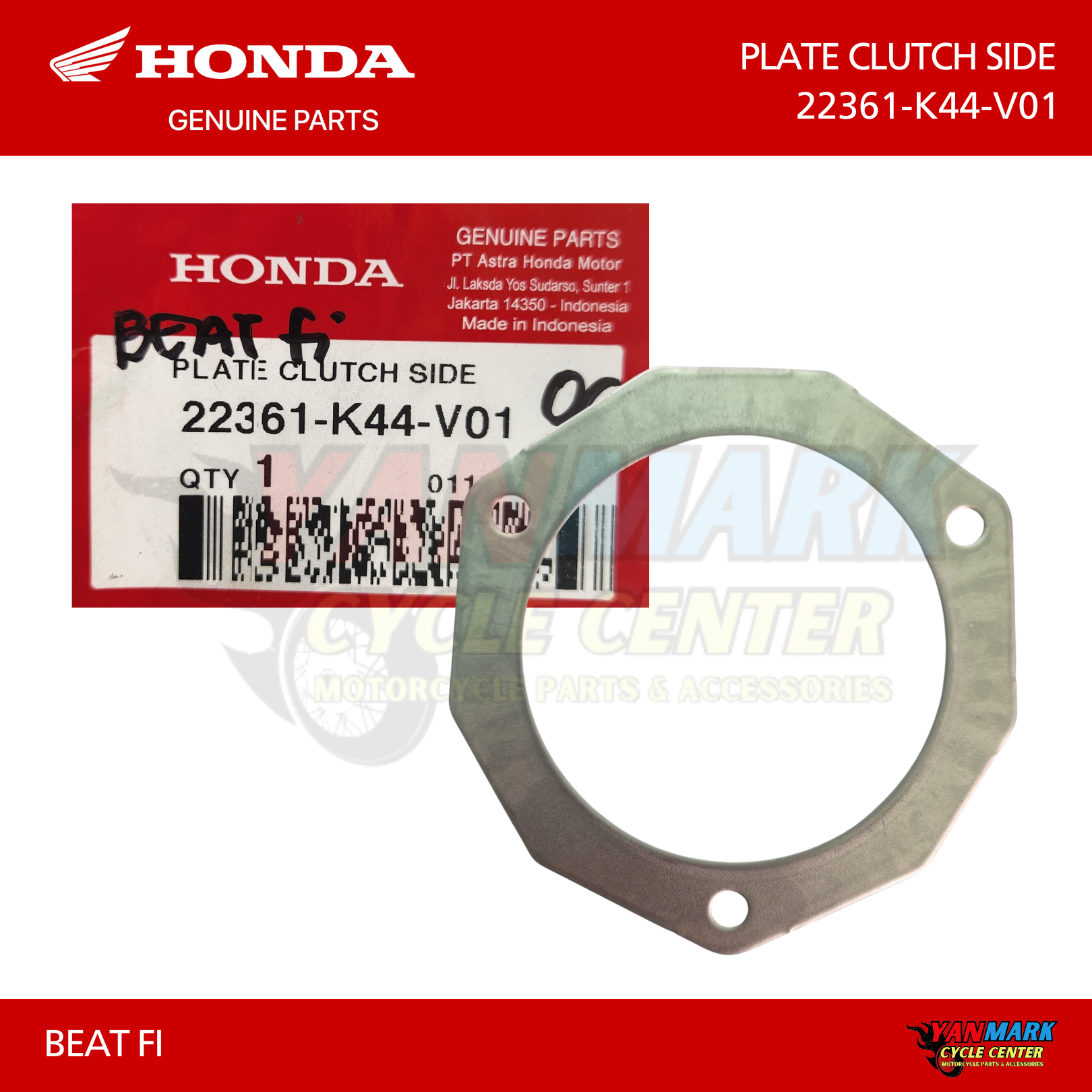 ORIGINAL HONDA - PLATE CLUTCH SIDE - BEAT FI - 22361-K44-V01 | Lazada PH