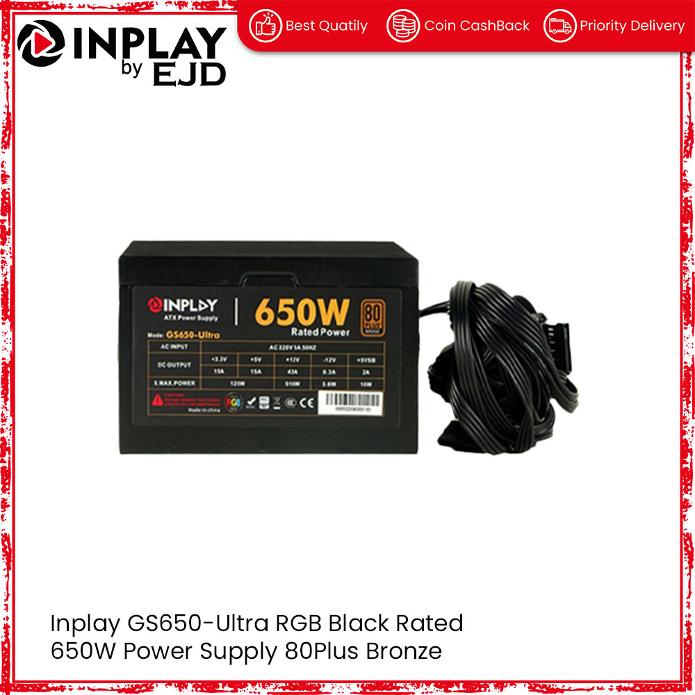 Inplay GS Ultra Series Rated 450W | 550W | 650W | 750W ATX Power Supply ...