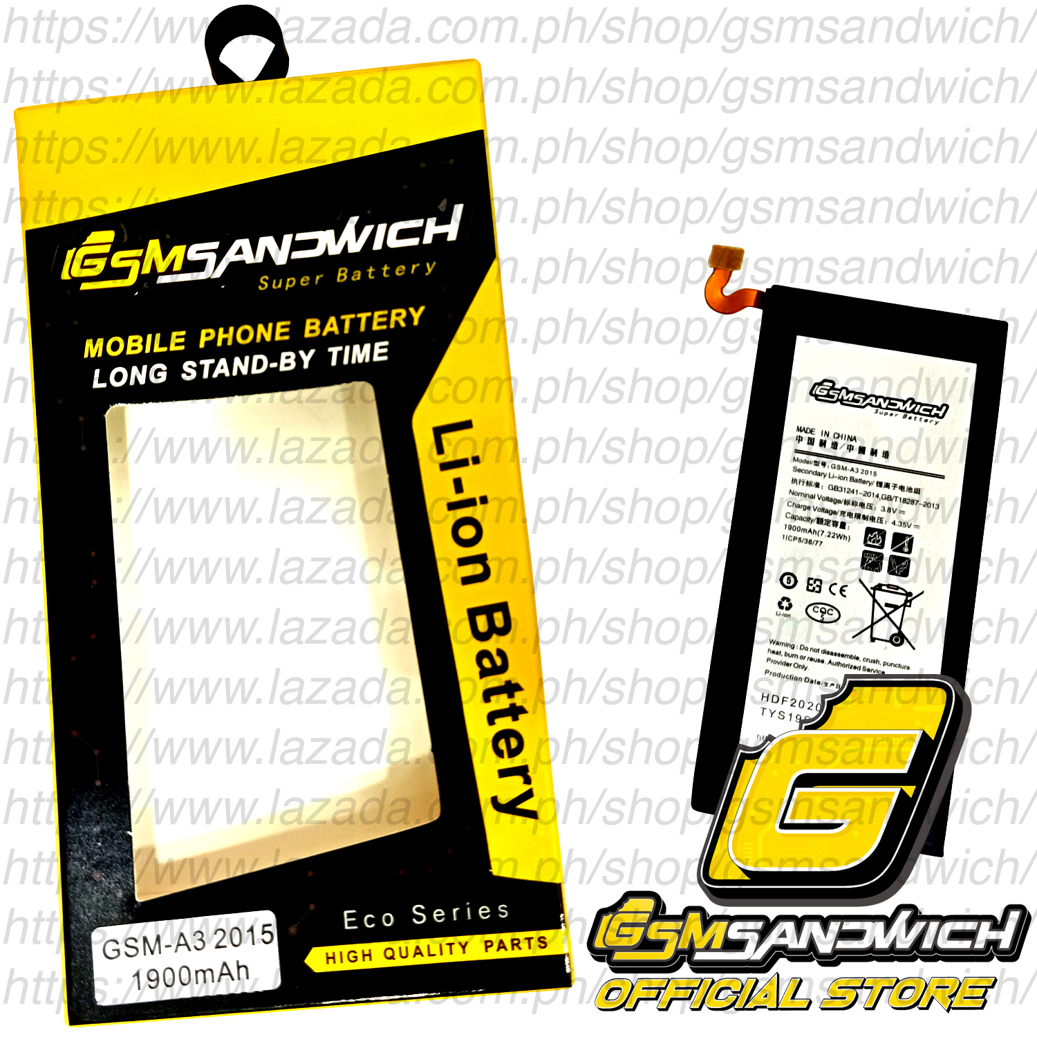 GSMSANDWICH Super Battery SAMSUNG A3 2015 ( A300 ) | Lazada PH