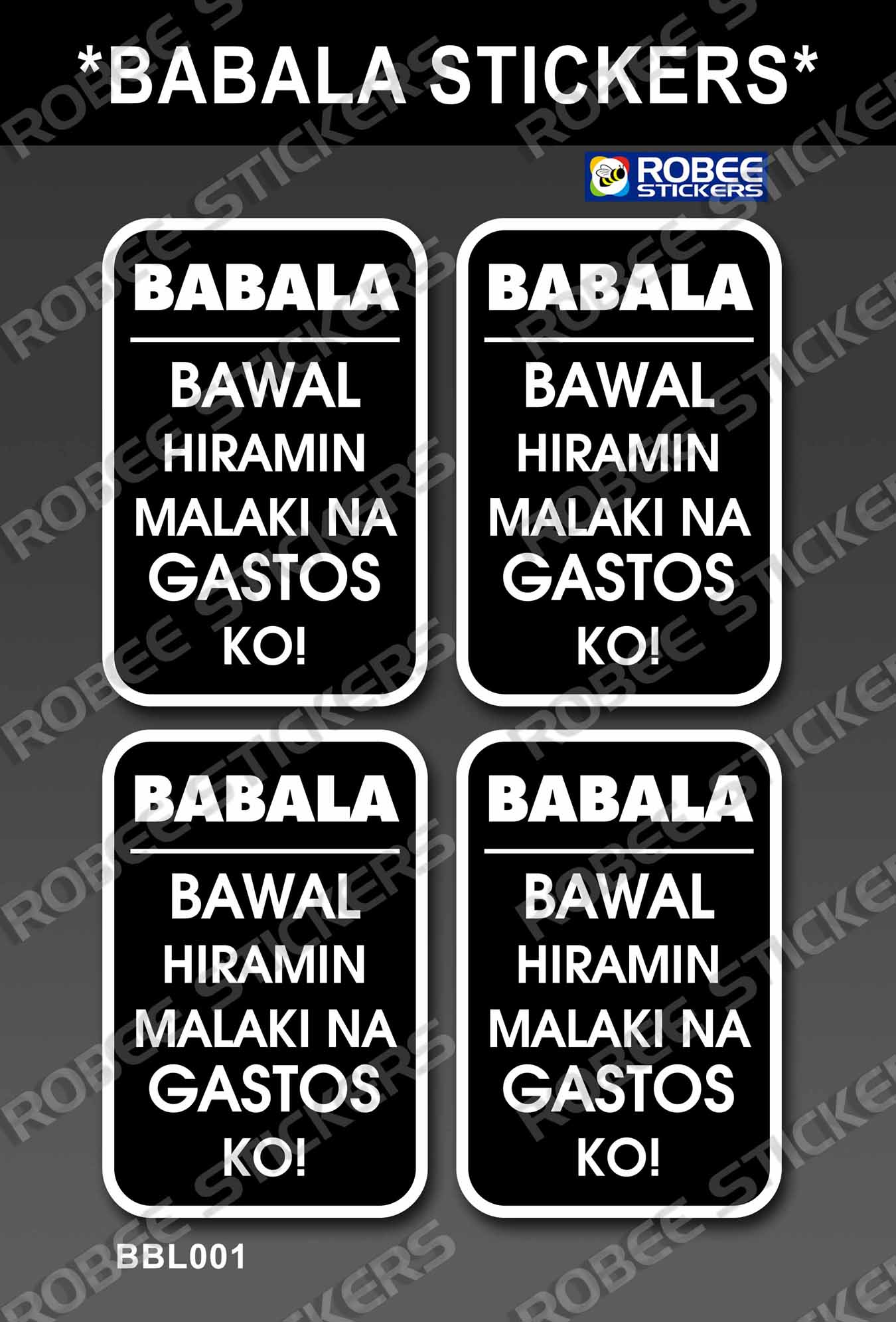 Sticker BABALA 1pack / 4pcs | Lazada PH