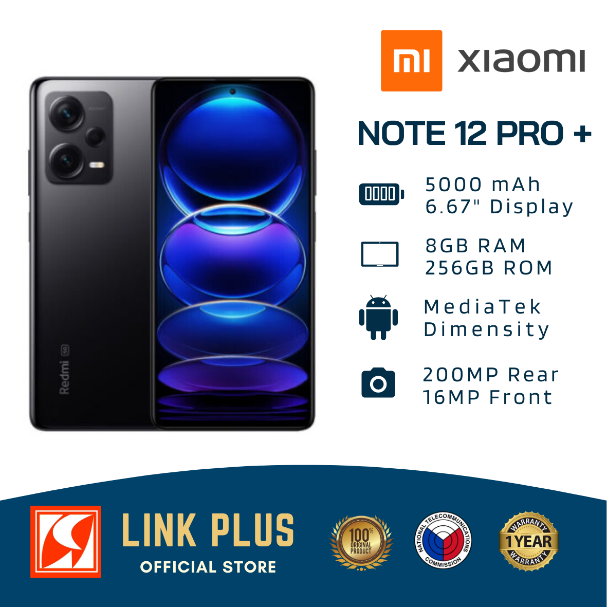 Xioami Redmi Note 12 Pro Plus 8GB RAM + 256GB ROM (Original and Sealed ...