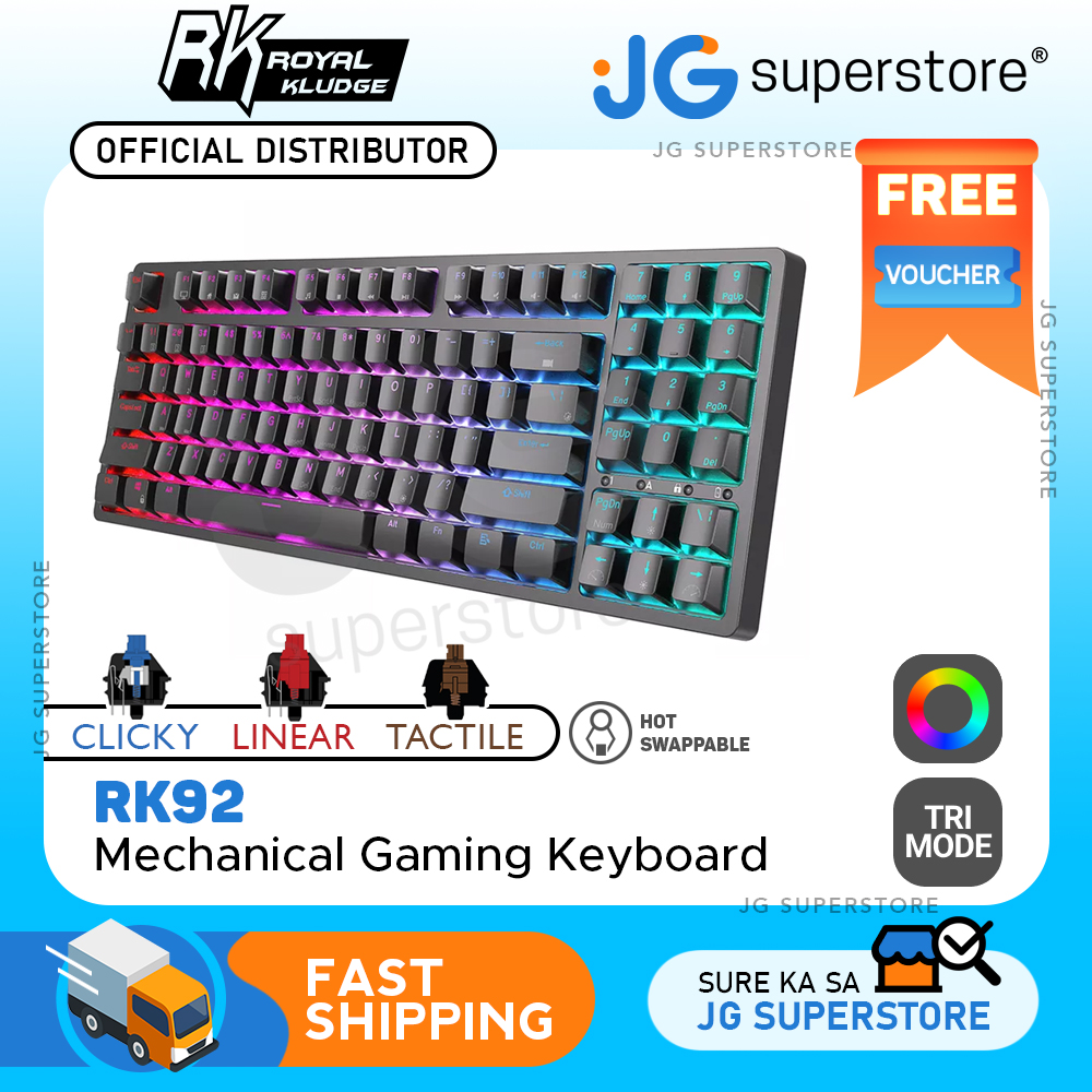 Royal Kludge RK RK92 RGB 92 Keys Tri-Mode BT 5.1, Wired and 2.4Ghz ...