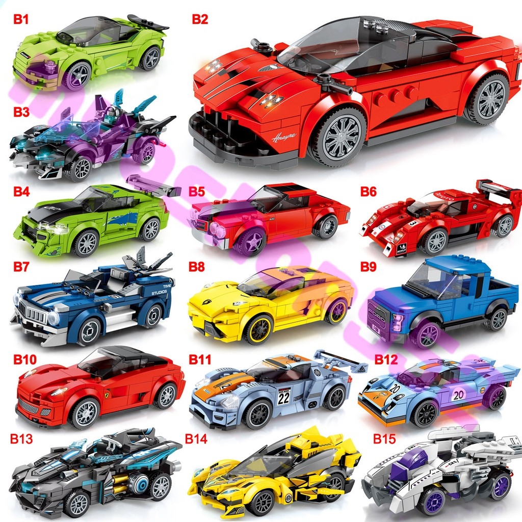Myo Lego Racing Car Toy Building Blocks Kid Birthday Gift Ferrari Audi ...