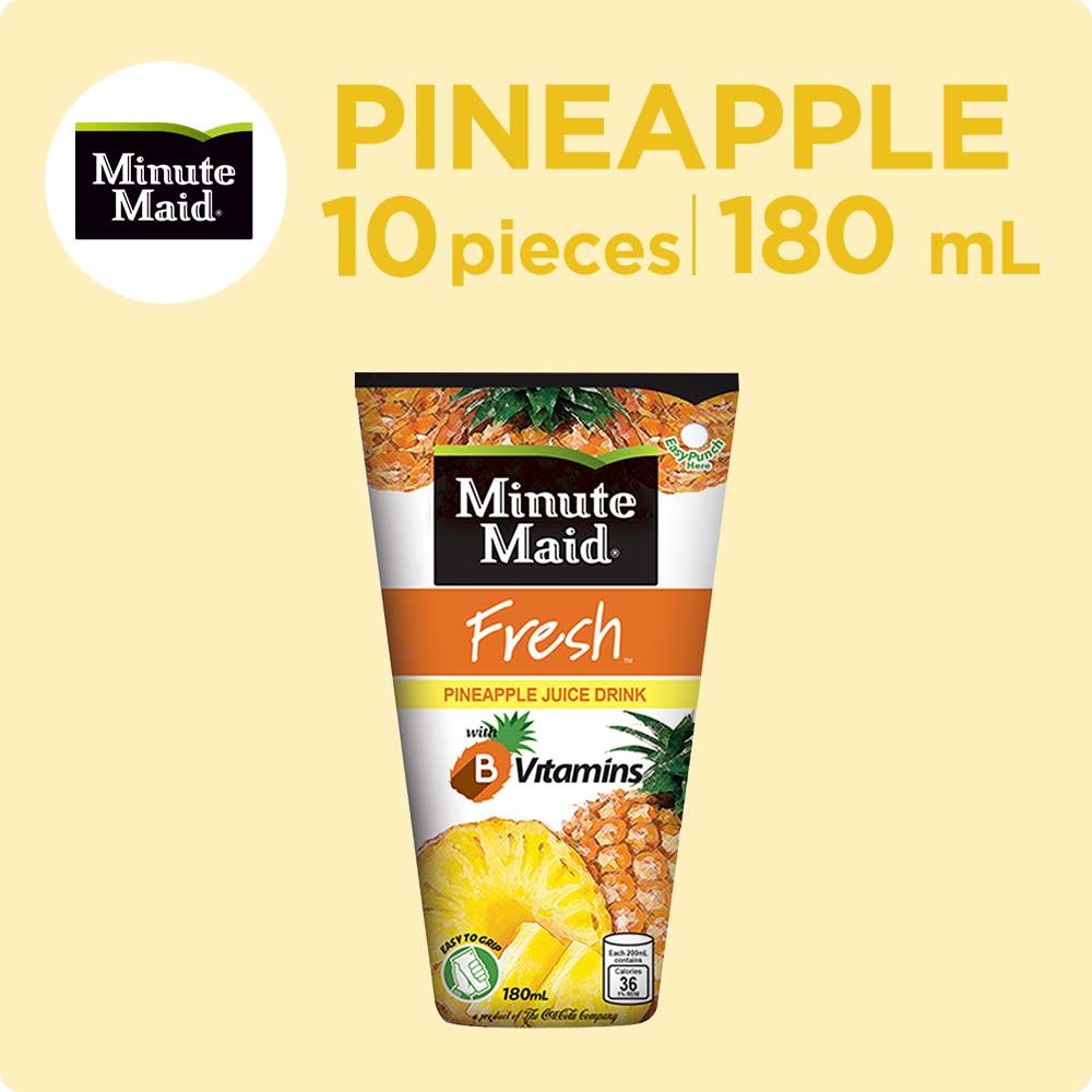Minute Maid Fresh Pineapple Tetra Juice 180mL - Pack of 10 | Lazada PH