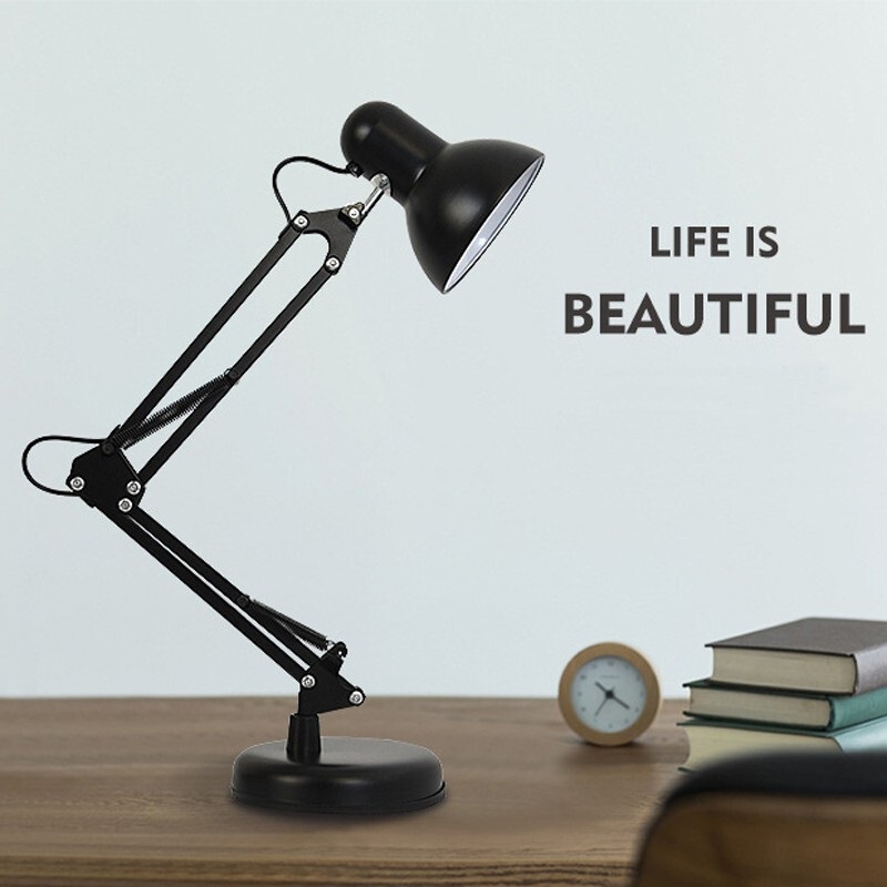 Metal Adjustable Arm Work Desk Lamp Study Room Lights Office Led ...