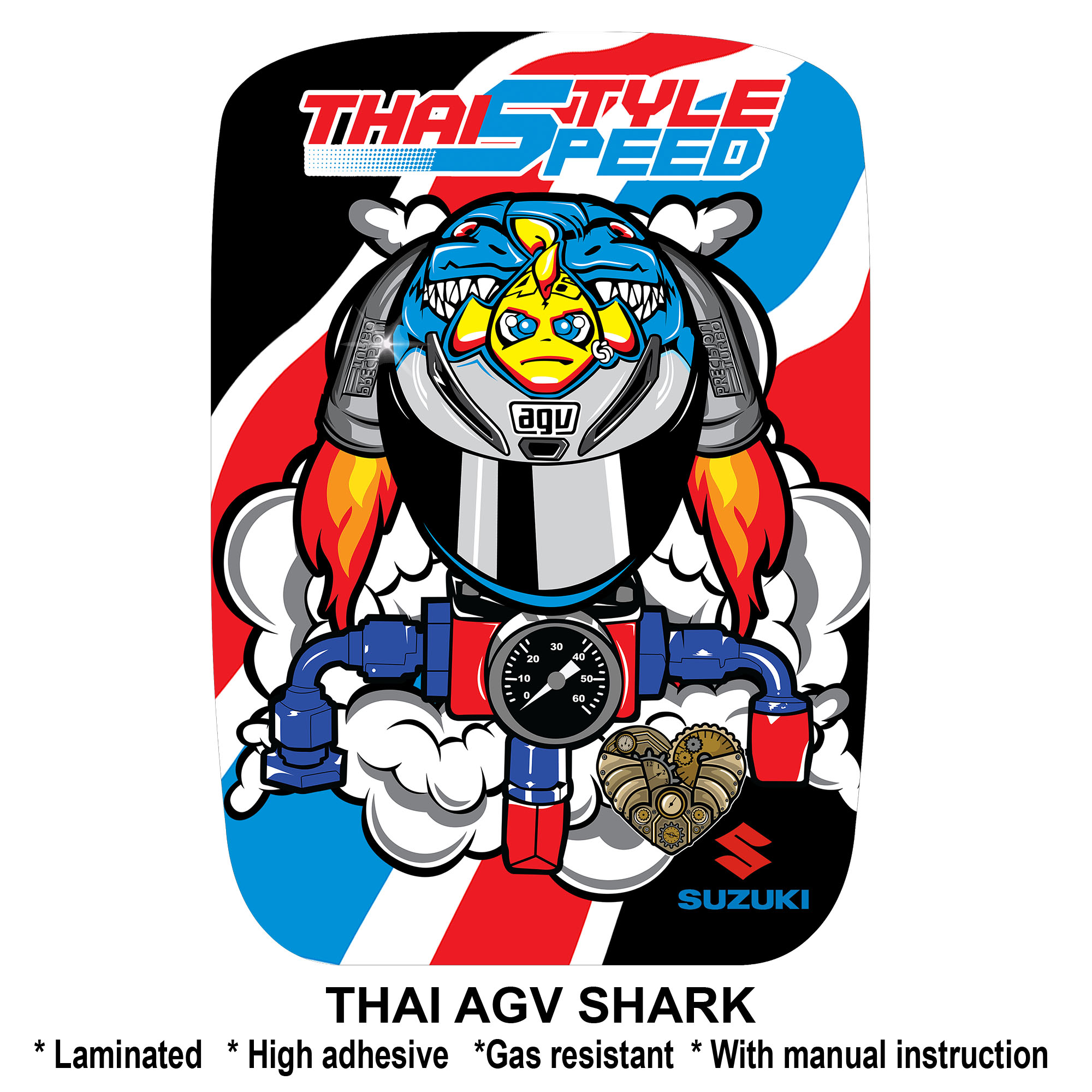 SUZUKI SMASH GAS TANK STICKER (THAI AGV SHARK) ej cycle | Lazada PH