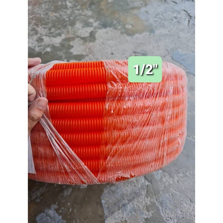 Flexible Hose 1/2" 3/4" (50 meters per roll) Orange Conduit Flexible Hose Electrical Insulation ...