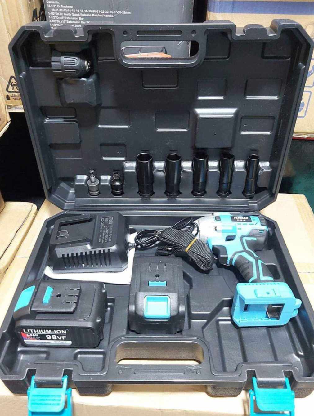FLYMAN 98v 1/2 Dr. Cordless Impact Wrench Dual Purpose Drill and Impact ...
