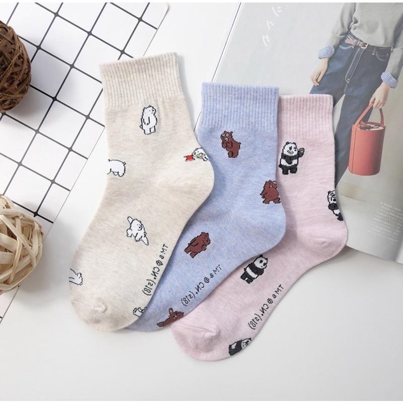 Korean Socks - Scattered We Bare Bears - Iconic Socks | Lazada PH