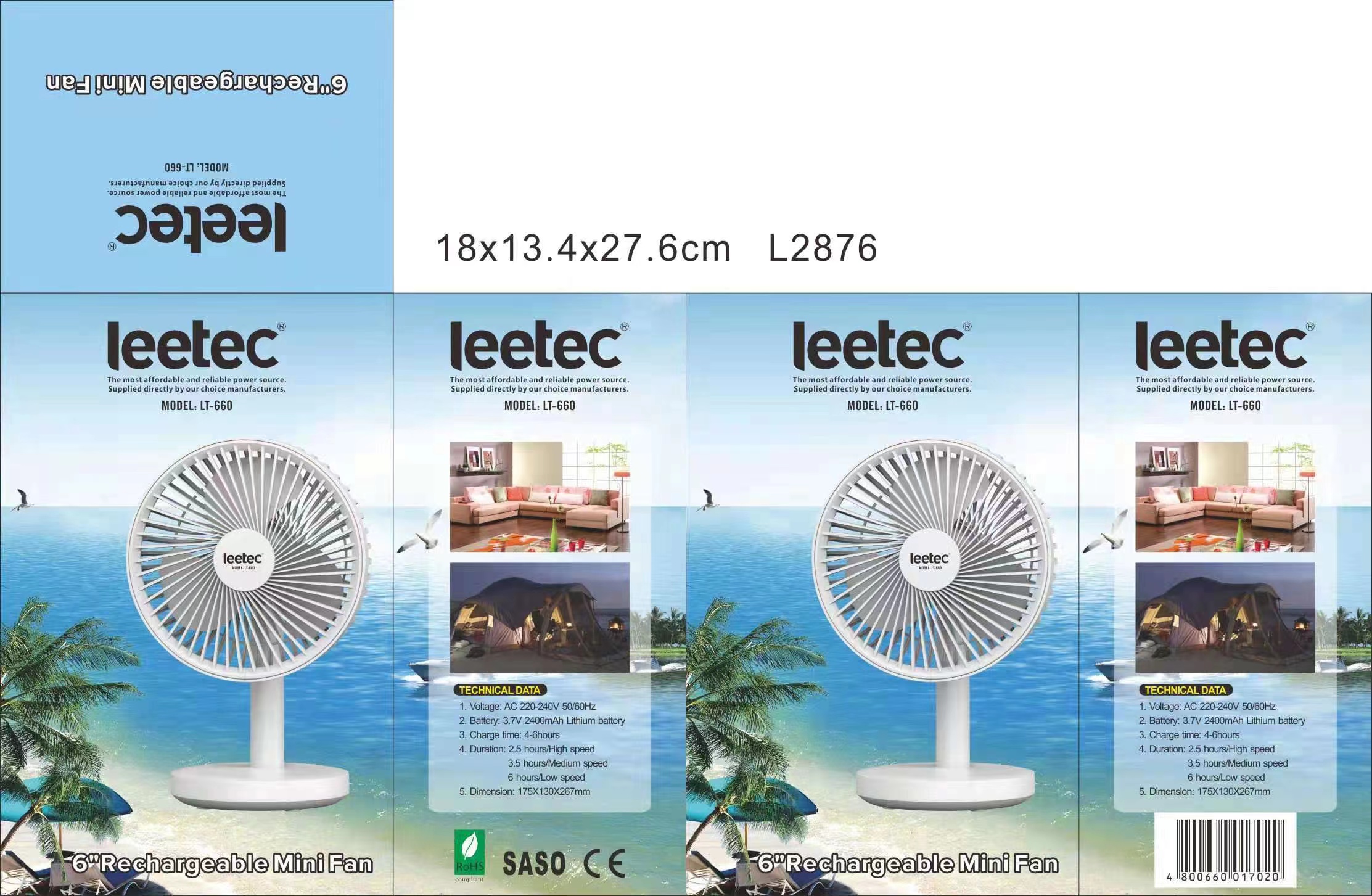 LEETEC LT-660 RECHARGEABLE MINI FAN | Lazada PH