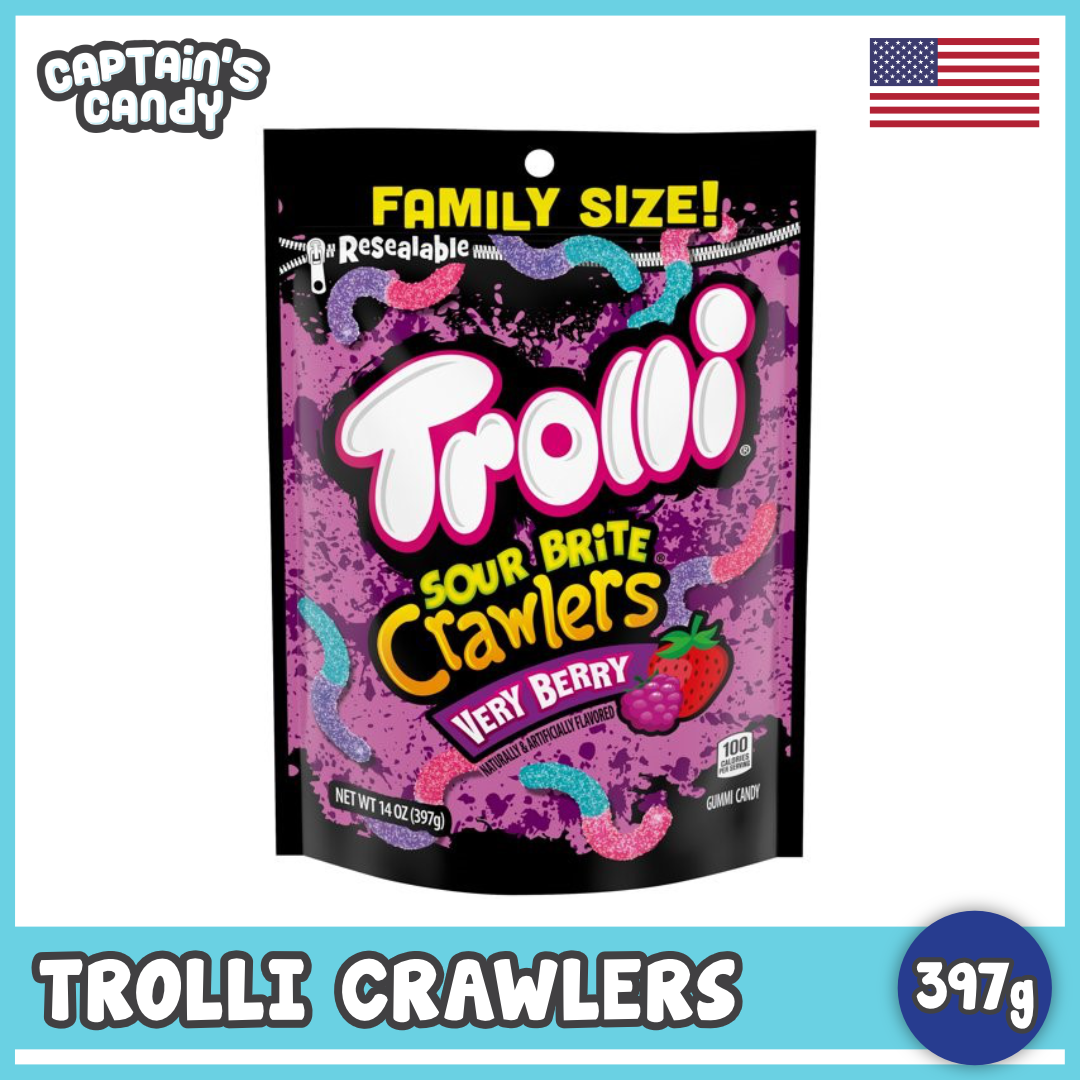 Trolli Sour Brite Crawlers Very Berry Candy, Family Size, 397g, 14 Oz ...