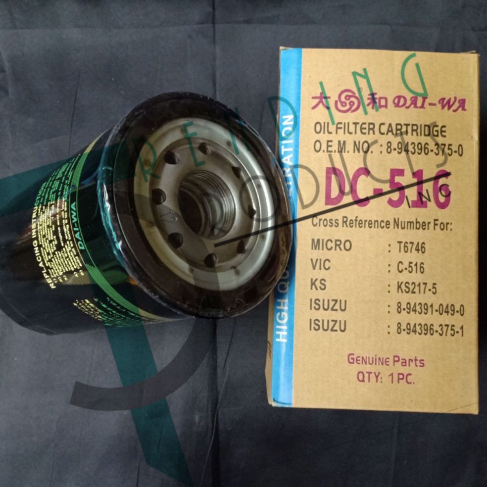 Daiwa Oil Filter DC-516 for Isuzu Forward 6HE1, 6HH1, 6HA1, 6HK1 ...