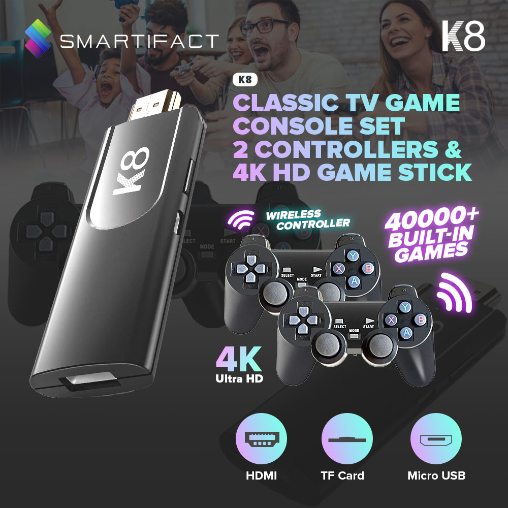 Smartifact MXQ PRO M8/K8/X6 TV Game Console Set 2 Controllers & Game ...