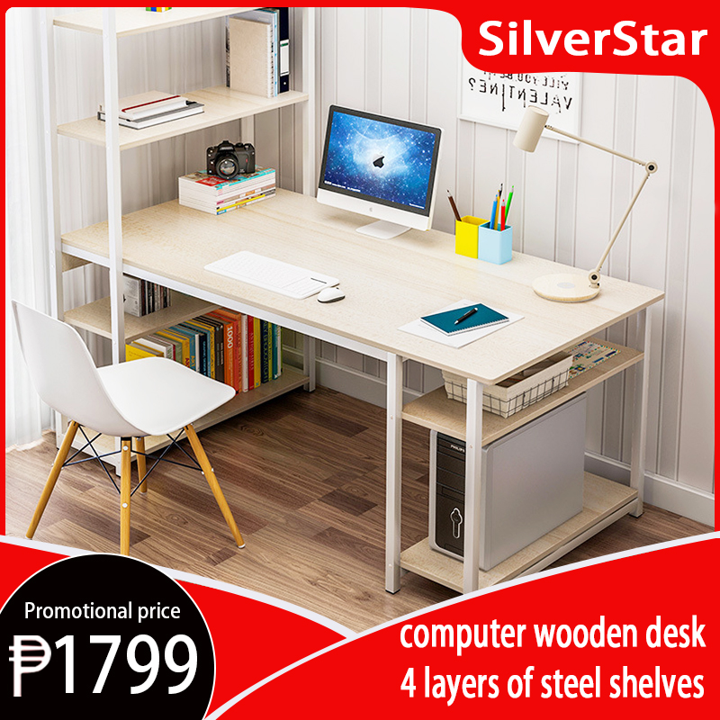 Computer desk steel wooden desk furniture student computer desk with ...