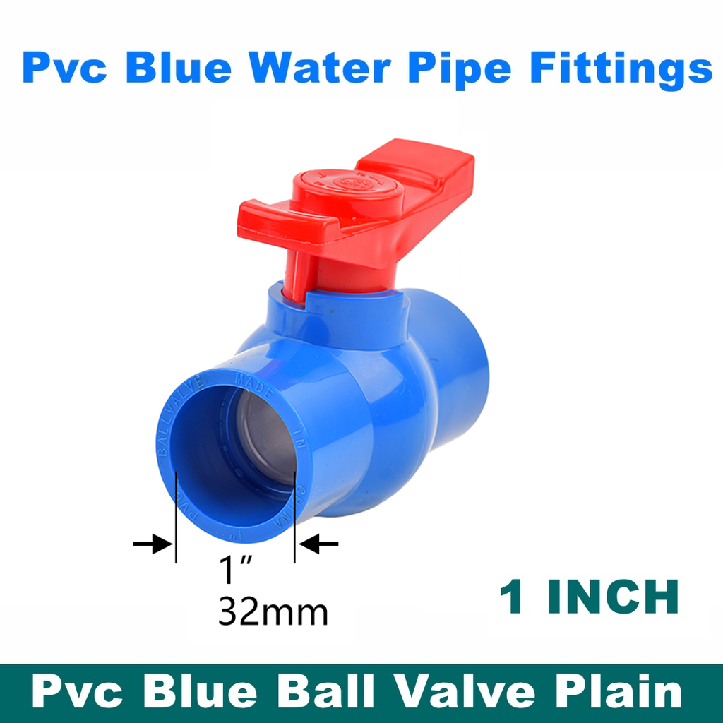 PVC Ball Valve Blue Plumbing Fixtures Gate Valves 1/2",3/4",1"(20mm ...