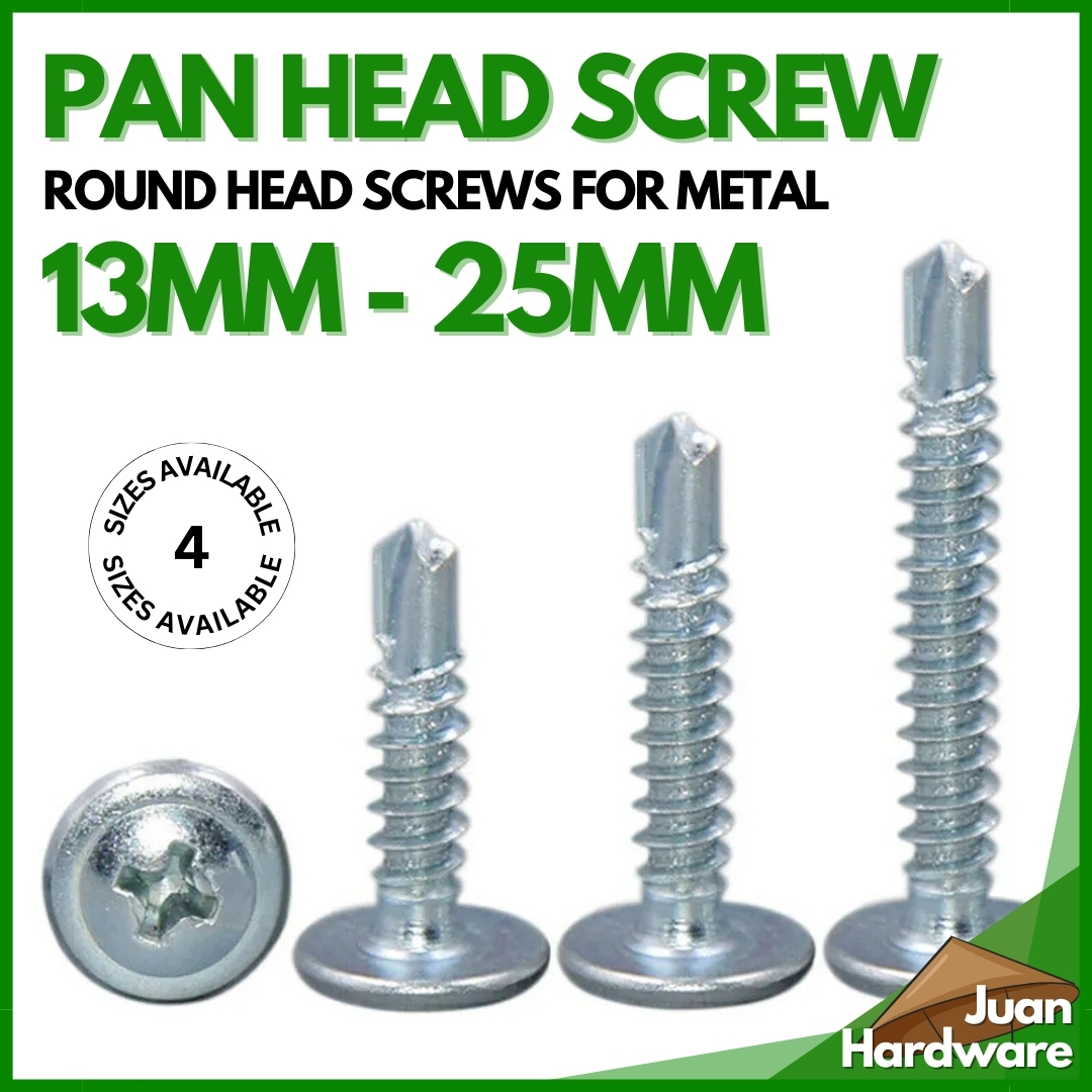 (100 PCS) Pan Head Screw for Metal 1/2 inch to 1 inch Self-tapping ...