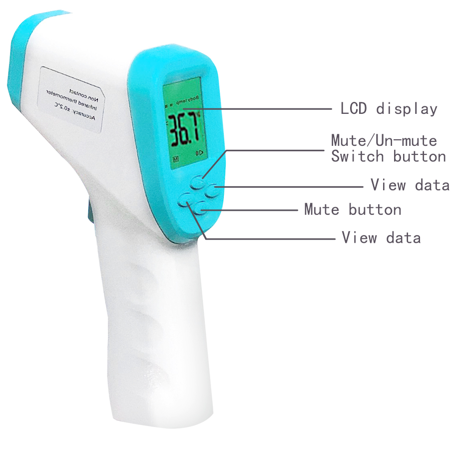 Temperature gun Infrared thermometer Medical grade forehead thermometer ...