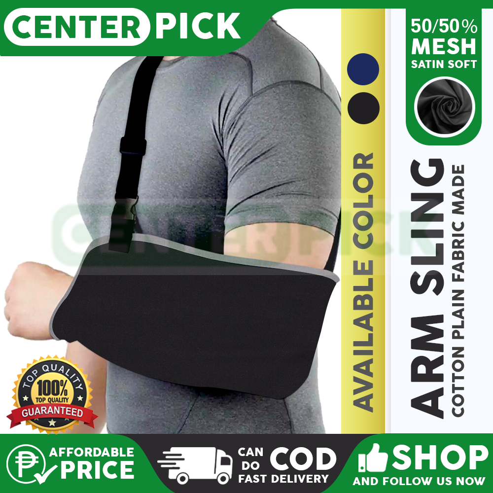 Center Pick Cotton Arm sling medical support, Plain Black injury ...