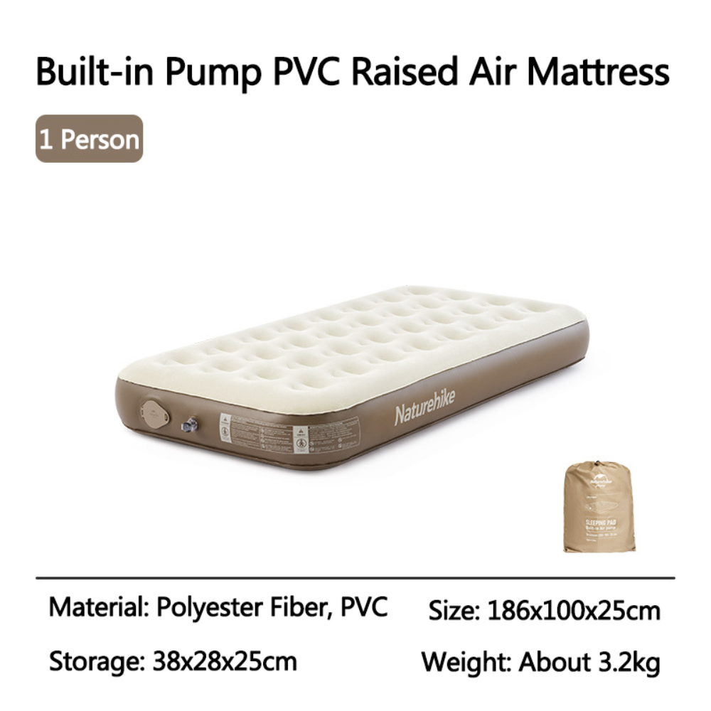Naturehike C25 Built-in Pump PVC Inflatable Mattress Outdoor Portable ...