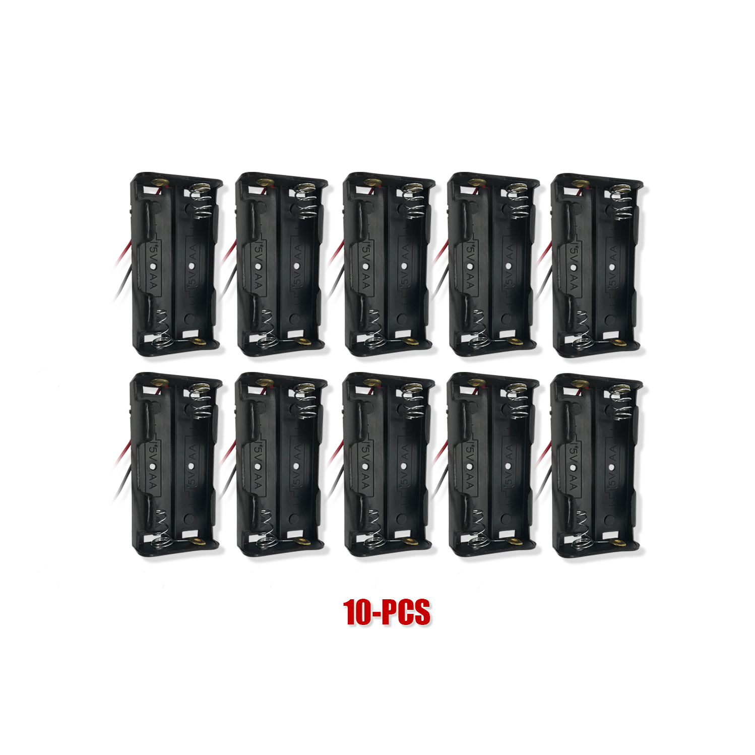 AA BATTERY HOLDER FOR 2-pcs DOUBLE A BATTERY, with WIRE LEADS PLASTIC ...