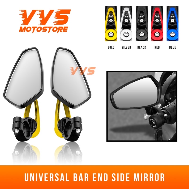 BAR END MIRROR Side Mirror WITH BAREND Universal Motorcycle 78'' 22mm ...