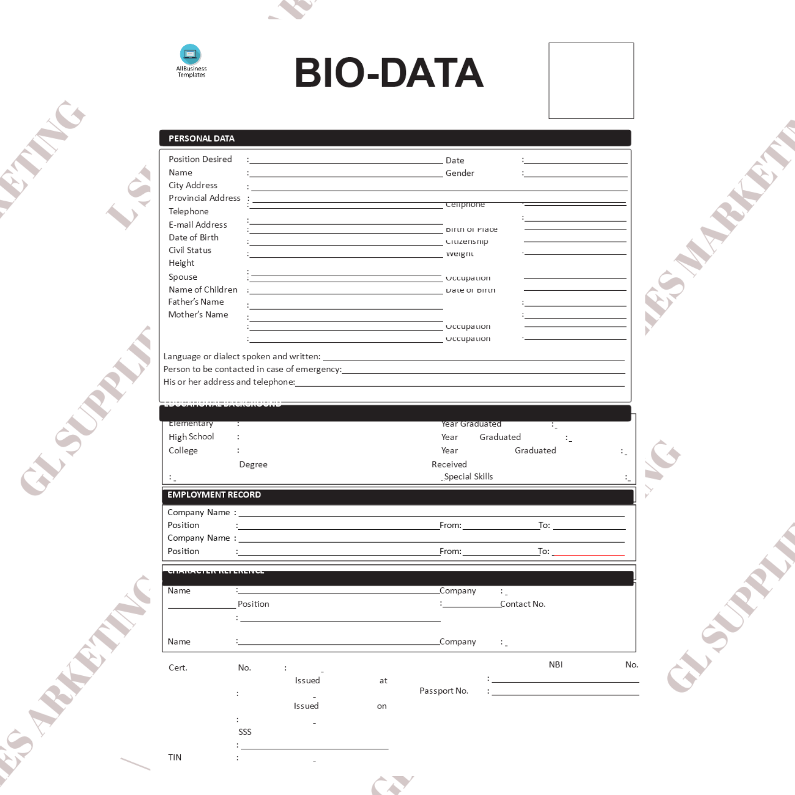 Biodata Forms - Pack of 100 | Lazada PH