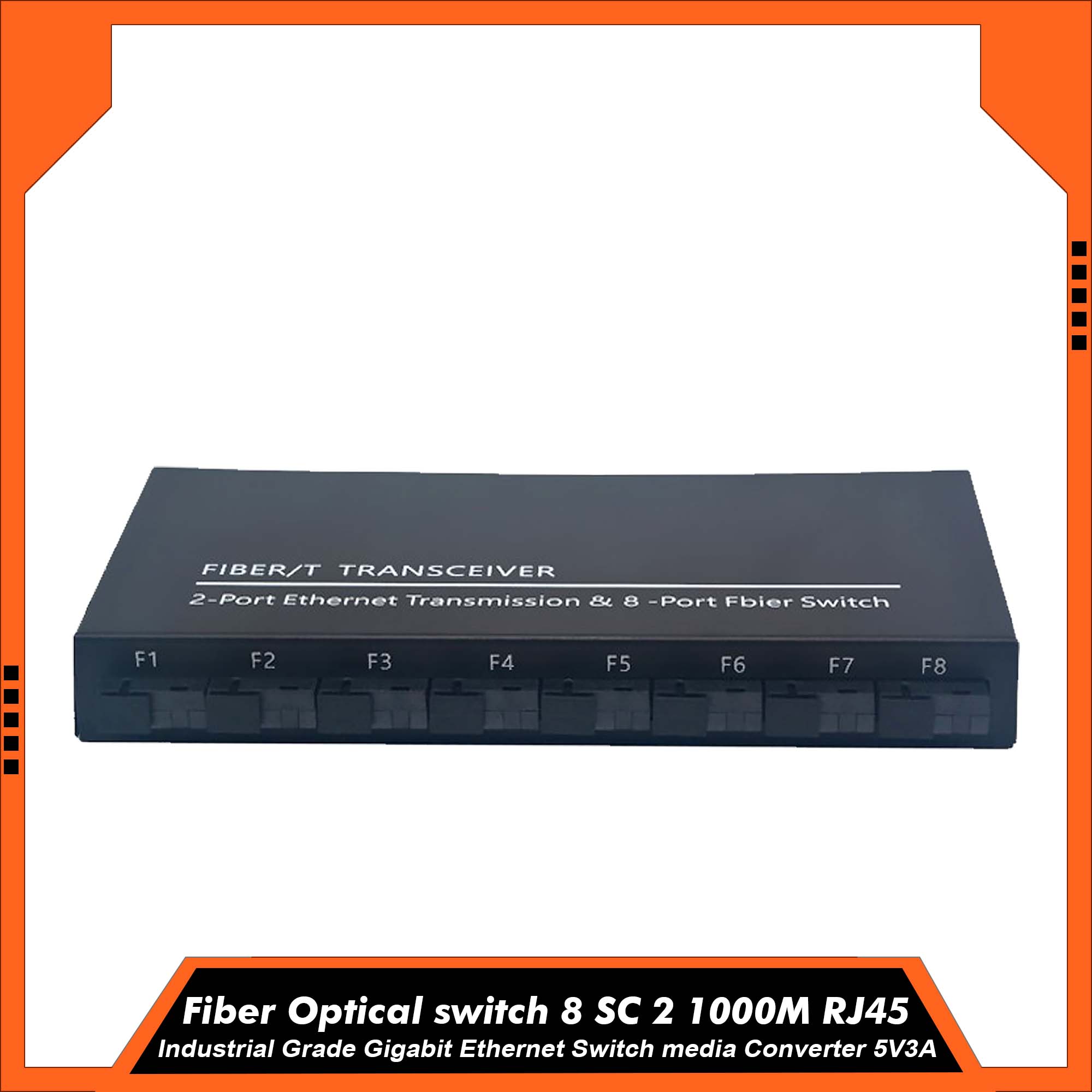 Fiber Optical switch 8 SC 2 1000M RJ45 Industrial Grade Gigabit ...
