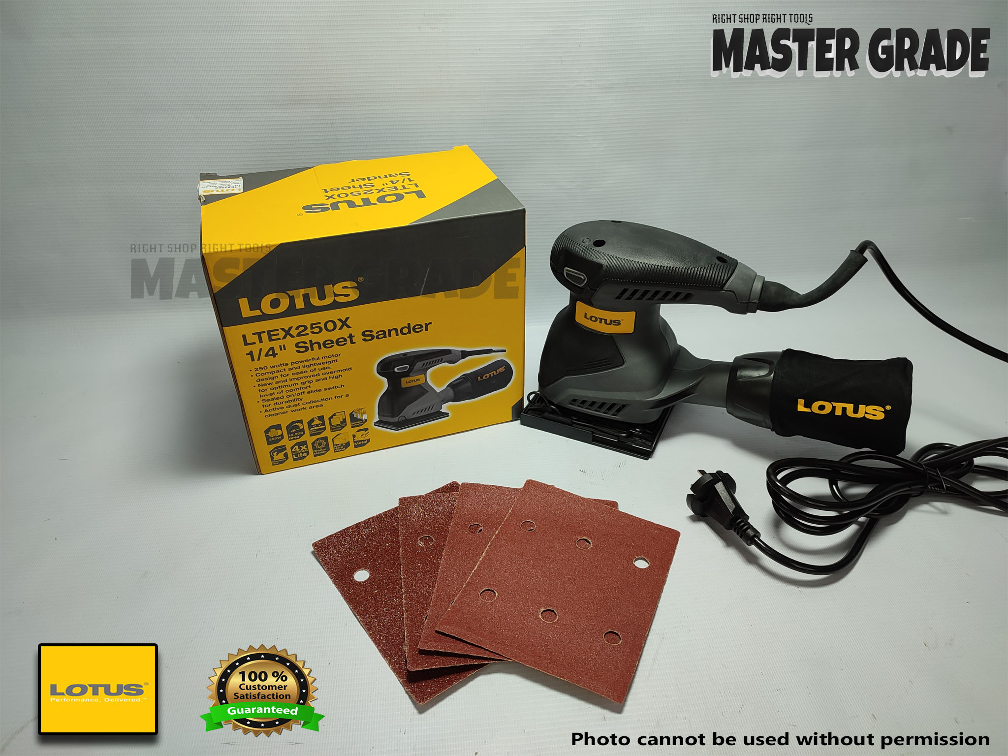 MG LOTUS 250W Wood Orbital Sheet Sander Sanding 14 with Dust Bag FREE ...