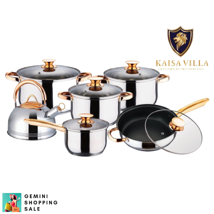 Kaisa Villa 12 Piece Stainless Steel Induction Cookware Set | Lazada PH