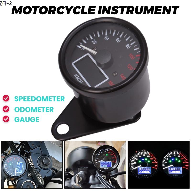 ♔Motorcycle Speedometer Digital LCD Odometer Gauge Multi-function ...