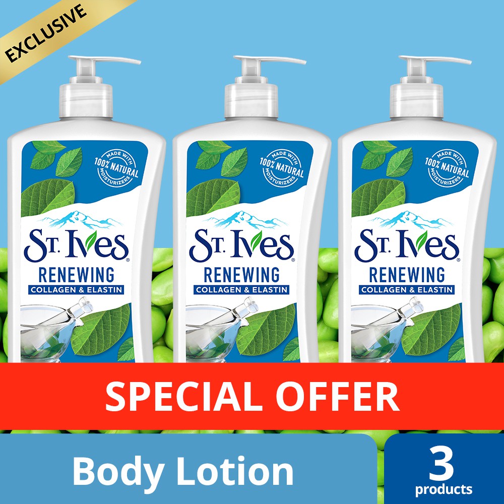 St. Ives Renewing Collagen and Elastin Body Lotion 21oz x3 | Lazada PH