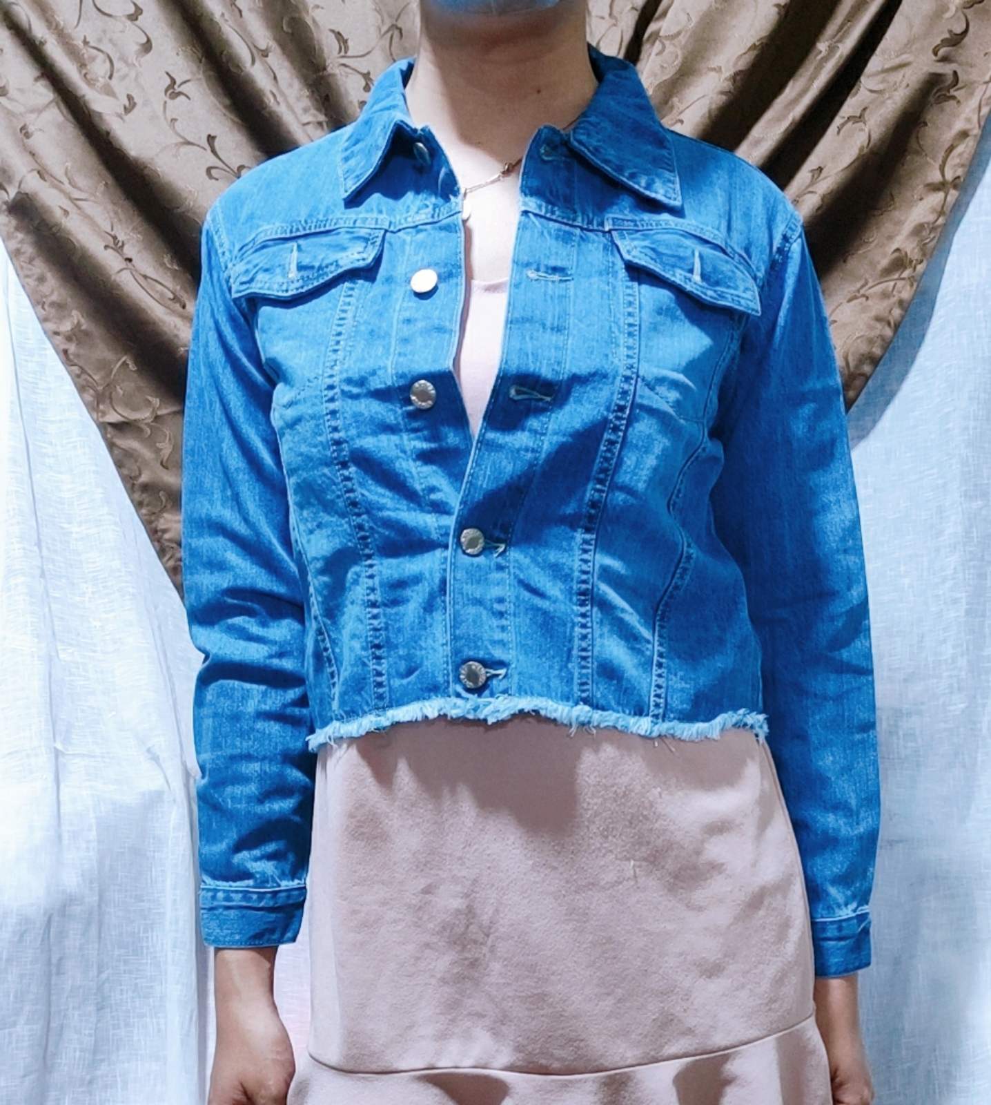 ROYALBELLE Denim tattered jacket crop-top #602 | Lazada PH