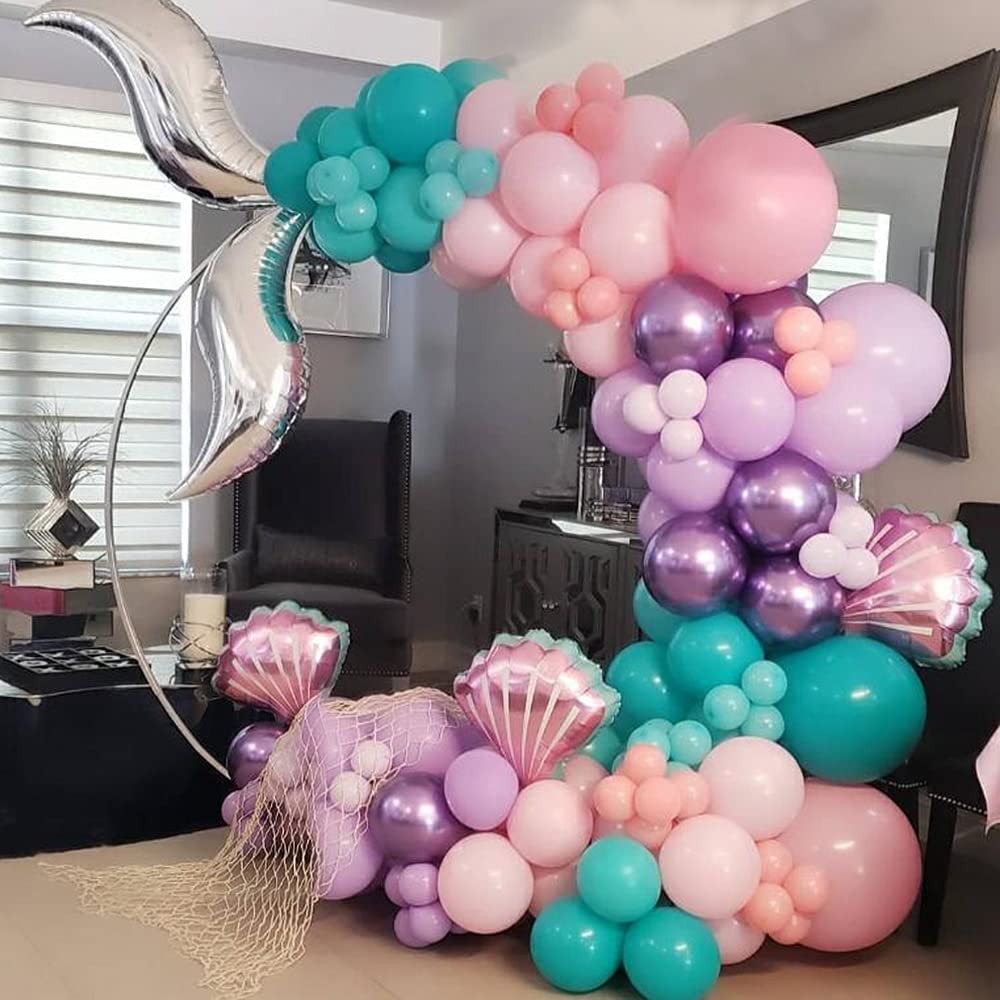 116pcs Mermaid Balloon Garland Arch Kit Mermaid Balloons for Girl ...