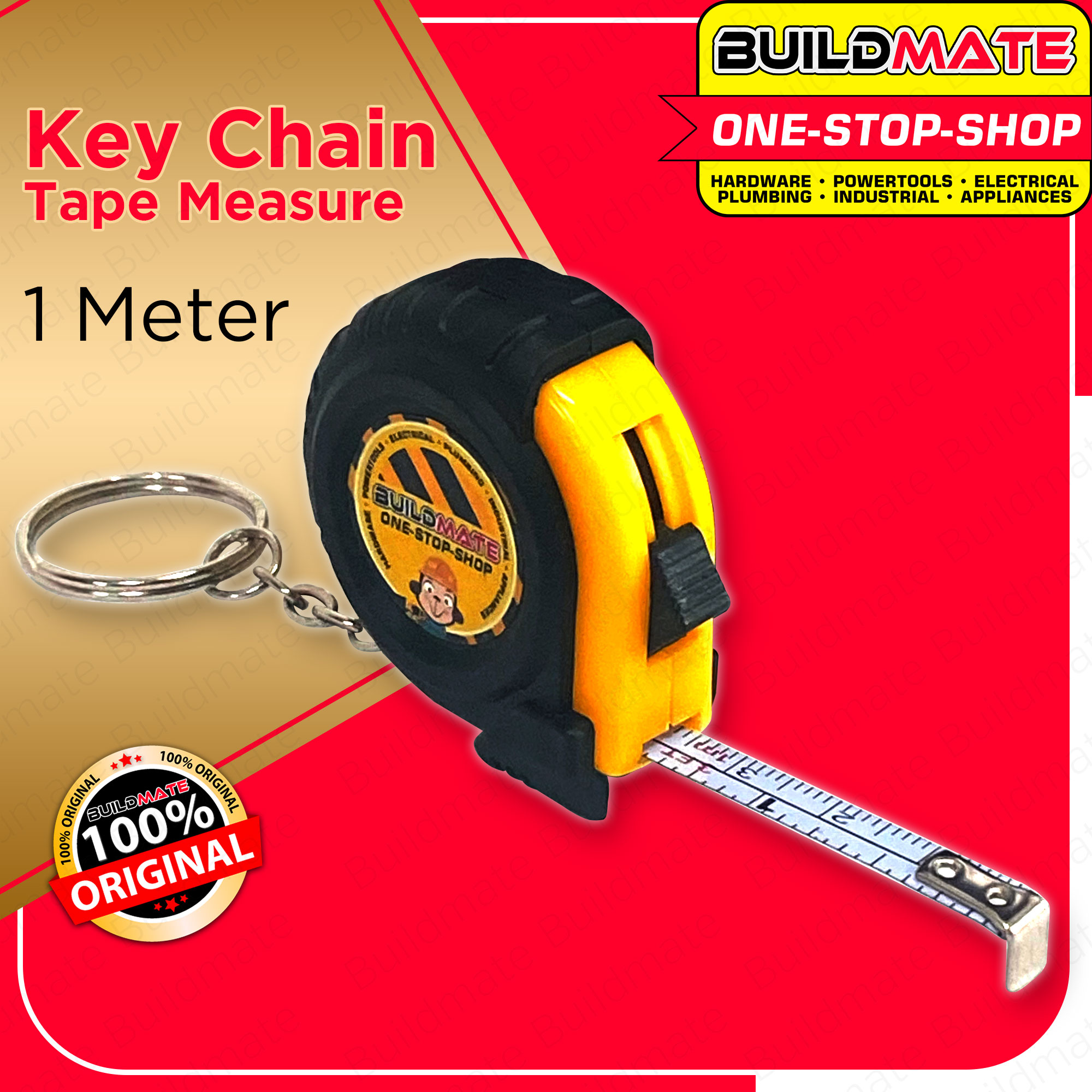 Key Chain Tape Measure Measuring Tape 1M (NOT FOR SALE) •BUILDMATE ...