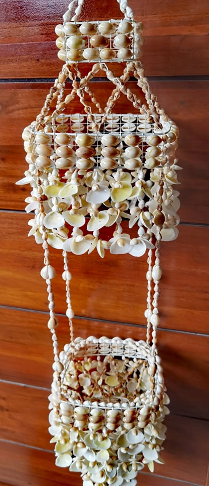 SEASHELLS BAHAY KUBO INTRICATE DESIGN Hanging Handmade Home Decor Lamp ...