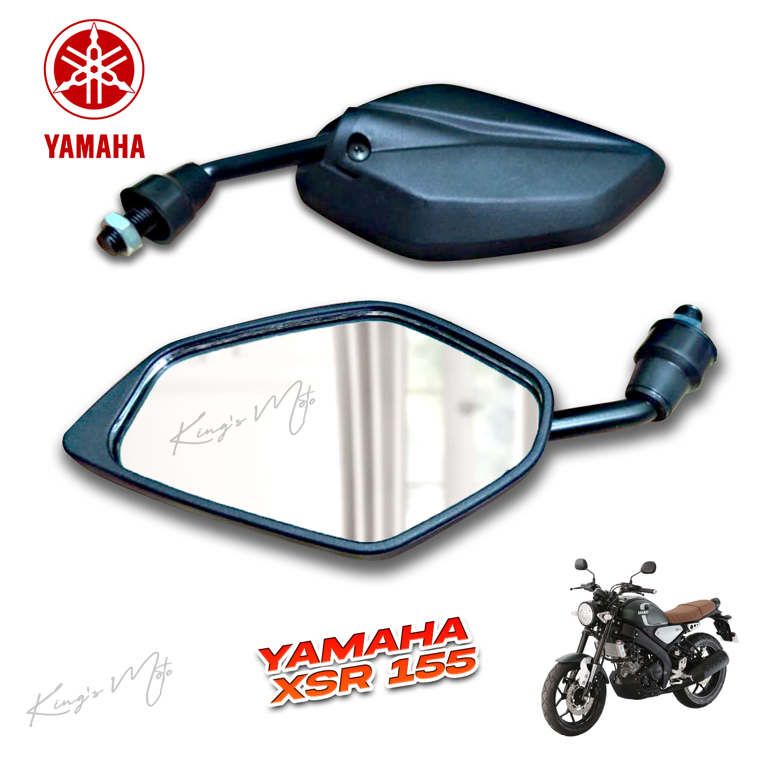 YAMAHA XSR 155 | Side mirror genuine parts black short stem | Lazada PH