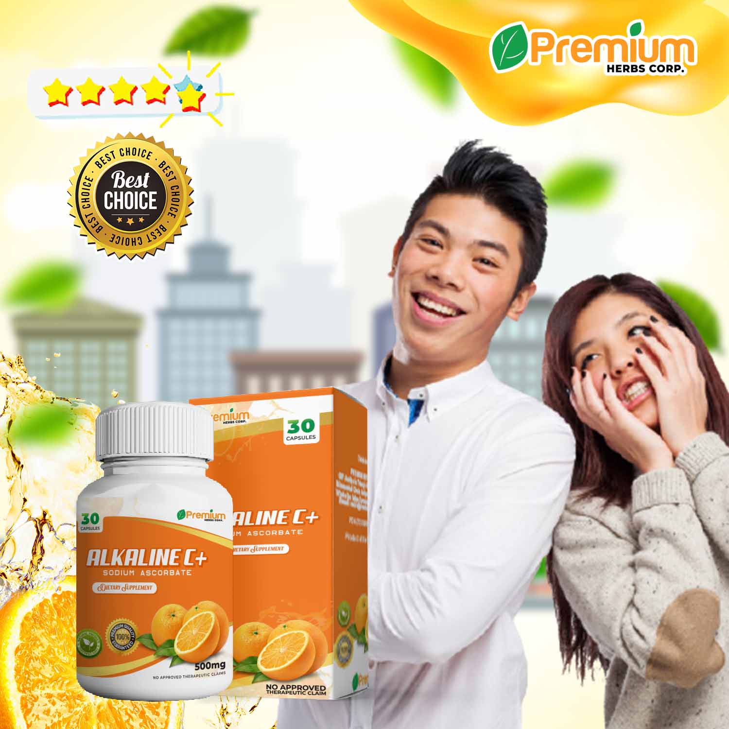 PHC02-A Premium Alkaline C with ZINC 30 Capsule (NO BOX) Vitamin C ...