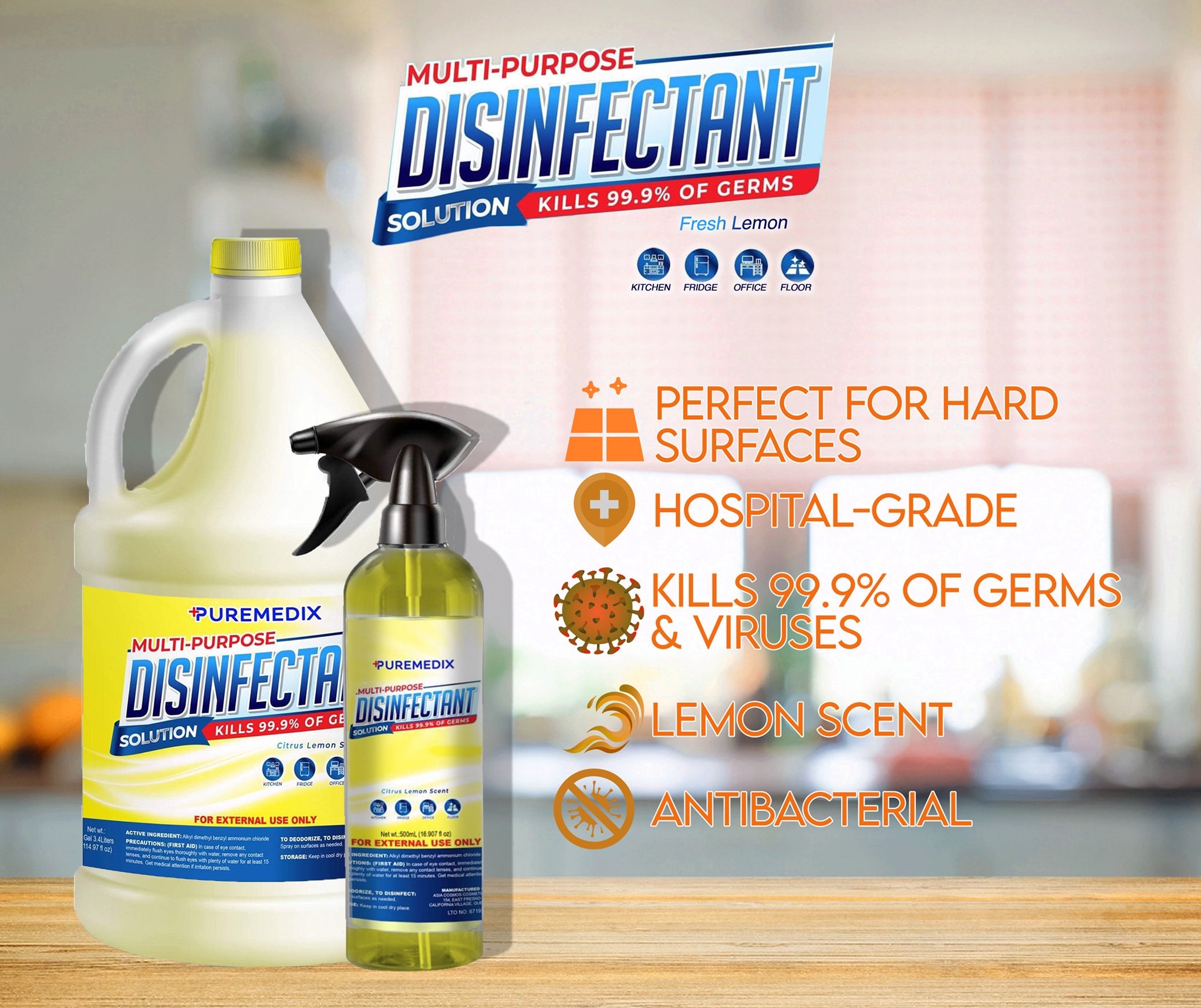 PUREMEDIX MULTI PURPOSE DISINFECTANT SPRAY 500ml | Lazada PH