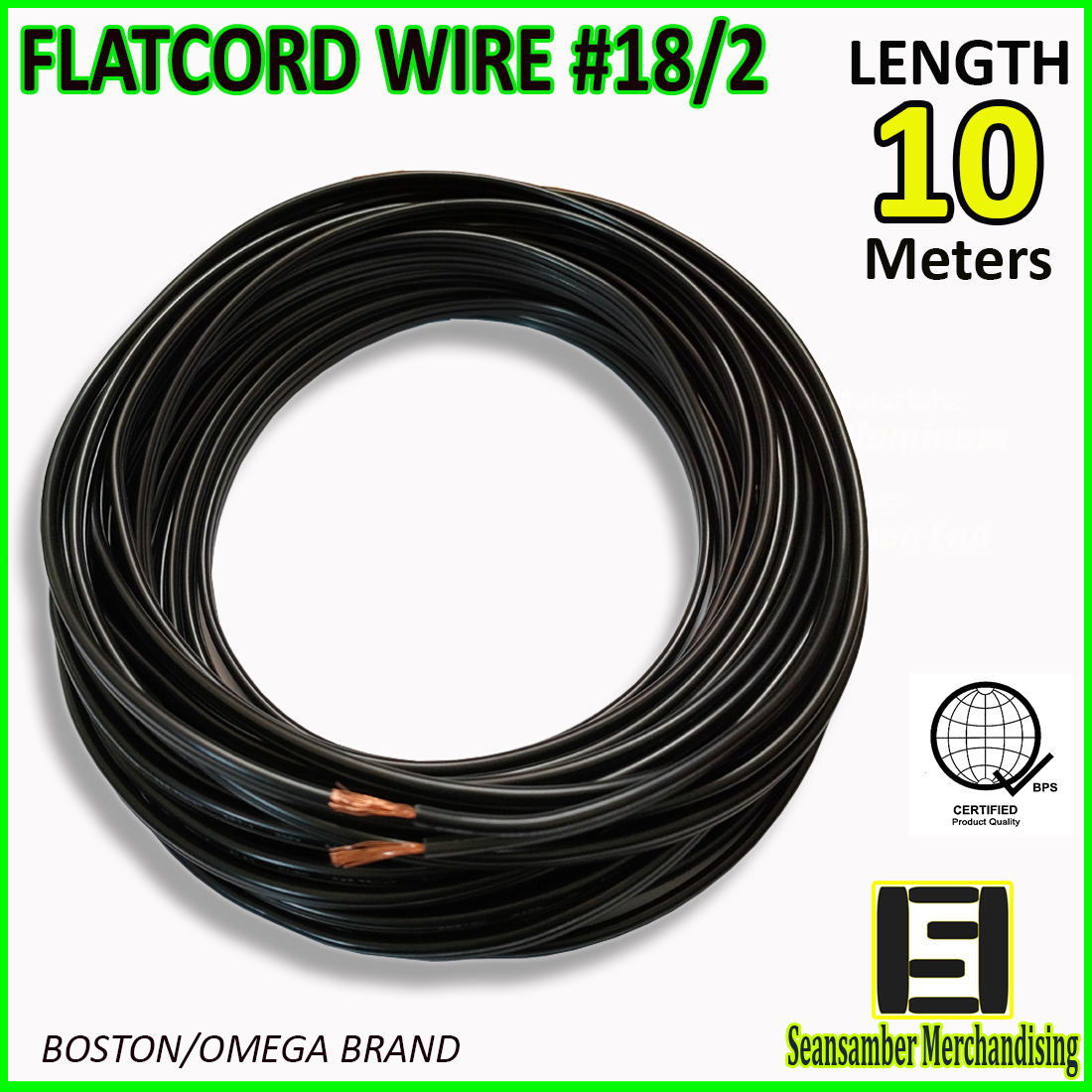 Flatcord Wire or Duplex Wire AWG #18/2C Length 5/10/15/20/25/30/35/40 ...