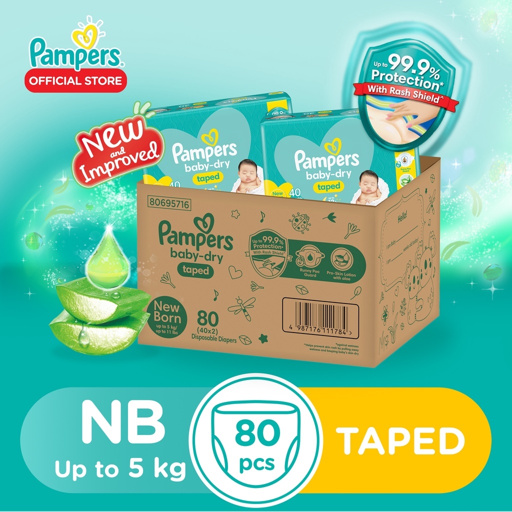 Pampers Baby Dry Taped Sulit Box New Born 80s | Lazada PH