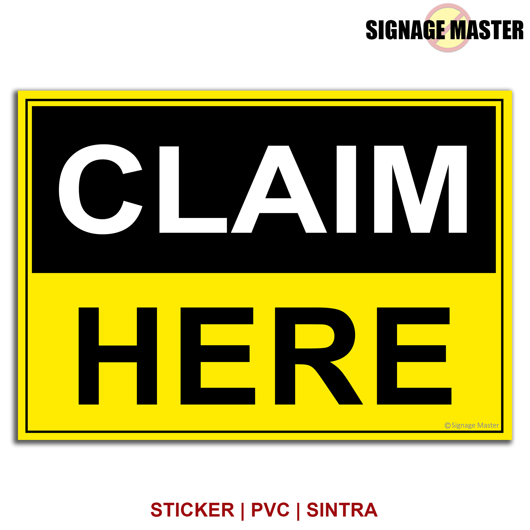 Claim Here - Signage Sticker PVC Sintra Board - A4 Size | Lazada PH