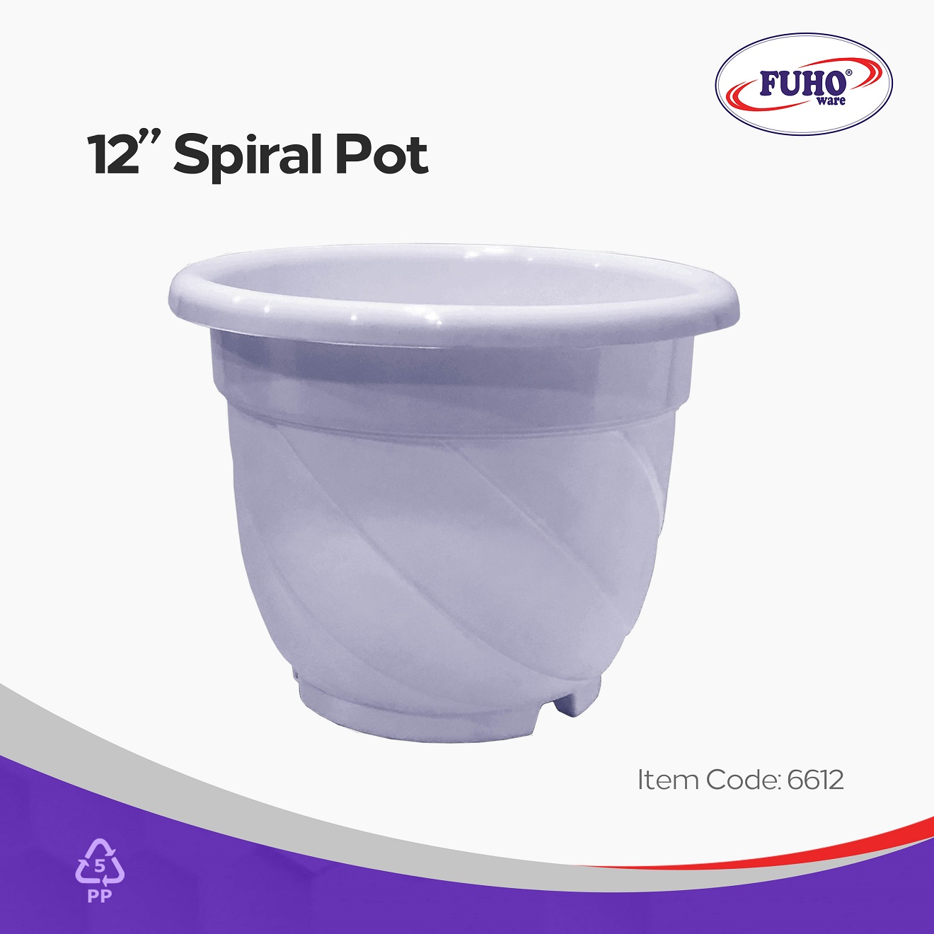 FUHO 12" Inches Spiral Flower Pot / Plastic Pots / Garden / Outdoor ...