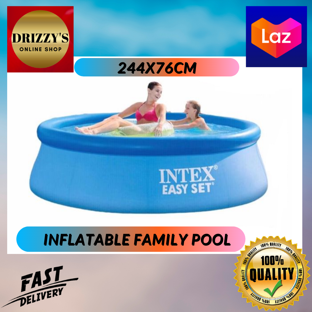 Drizzy's Intex Inflatable Swimming Pool 244x76cm Easy Set Up Pool ...