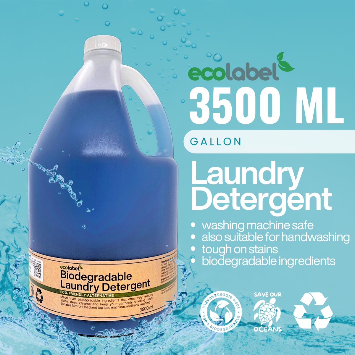 Eco-friendly Liquid Laundry Detergent 100% Biodegradable Sustainable ...